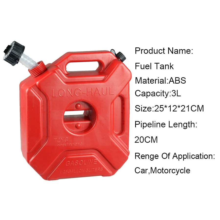 High Strength ABS Motorcycle ATV Car 3L Red Water Gas Diesel Petrol ...