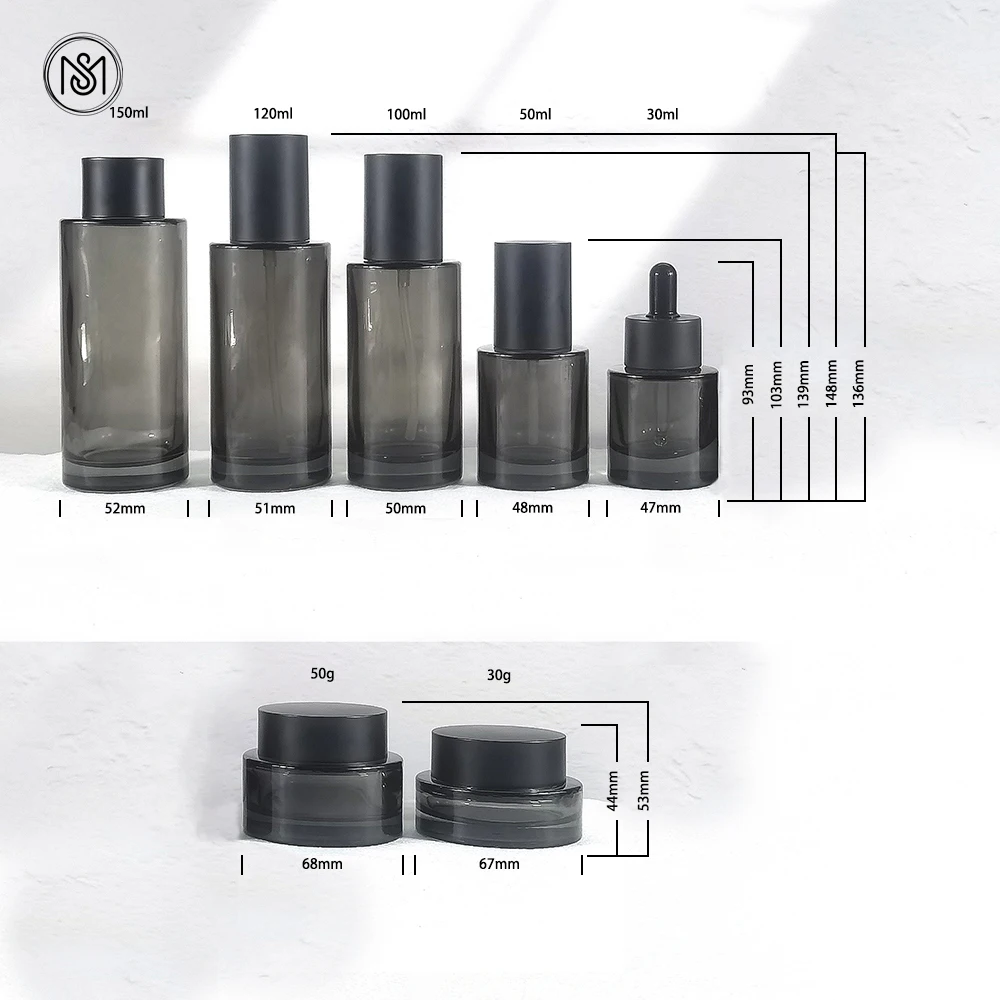 Luxury Cosmetic Packaging Containers Glass Toner 30g 50g 30ml 50ml 100ml 120ml 150ml Cream Jar ...