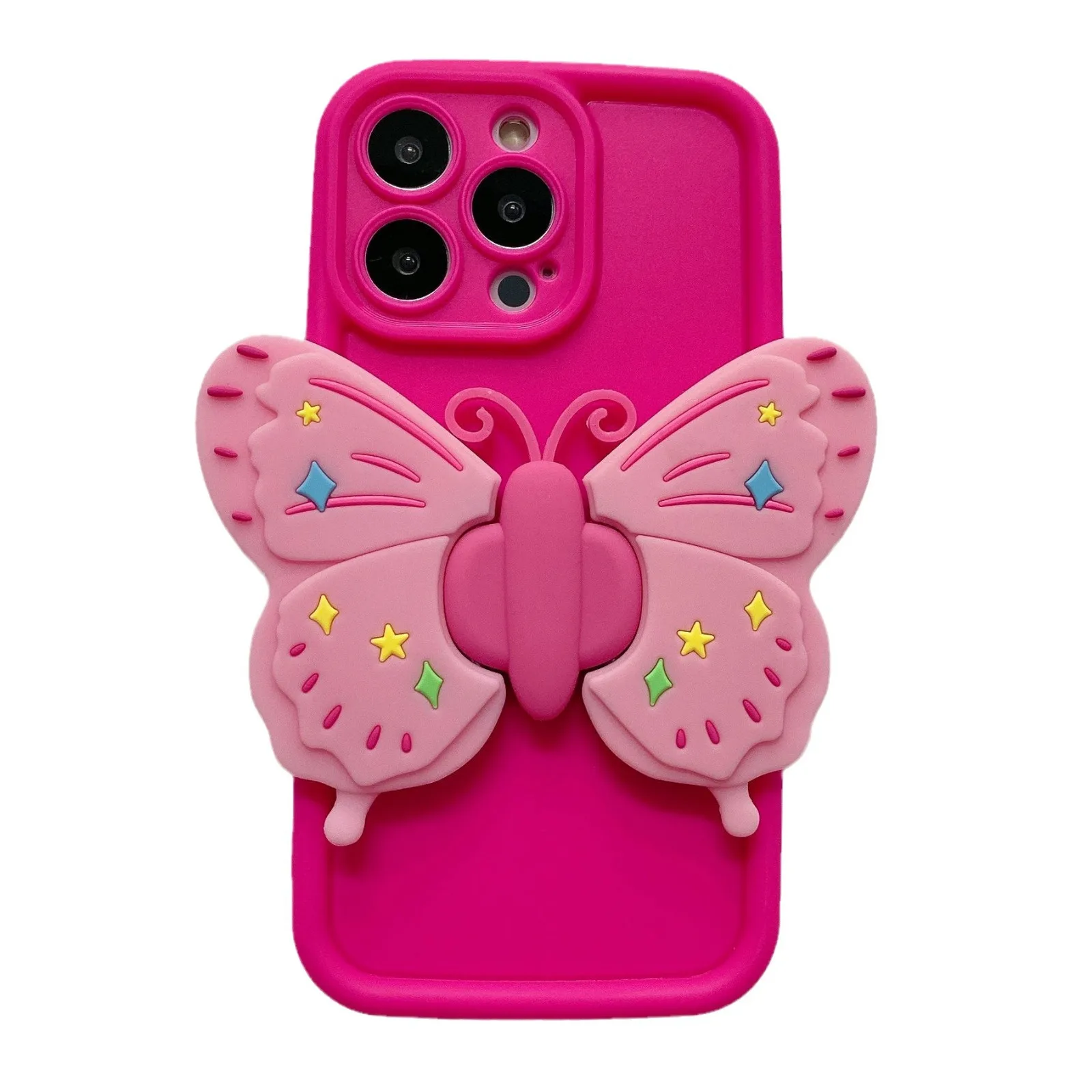 Ins Trending Cute 3d Foldable Butterfly Girl Phone Shell With Phone ...