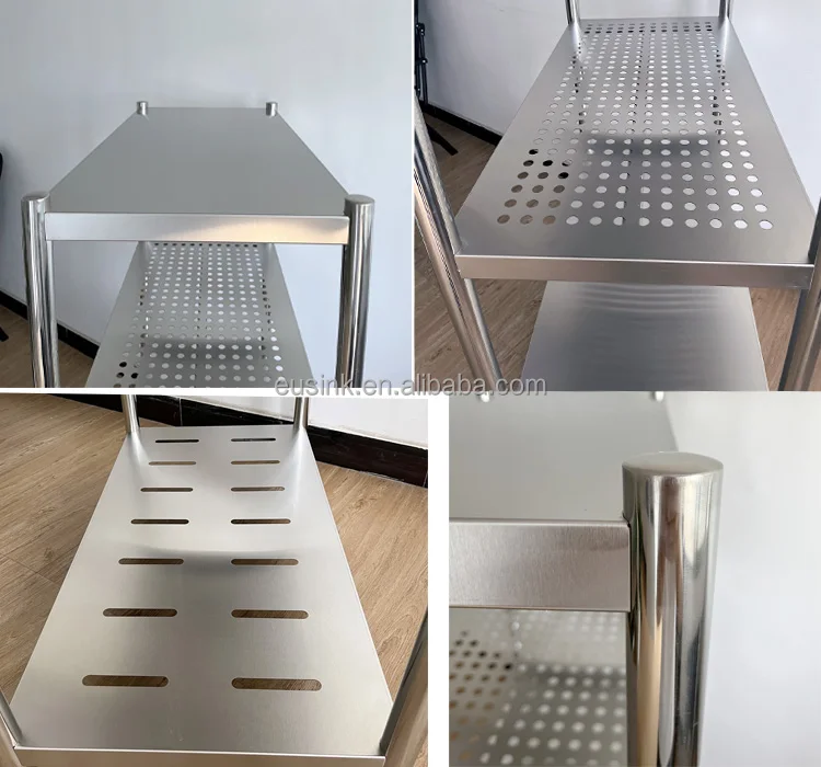 Eusink Restaurant Commercial Kitchen Stainless Steel Storage Adjustable ...