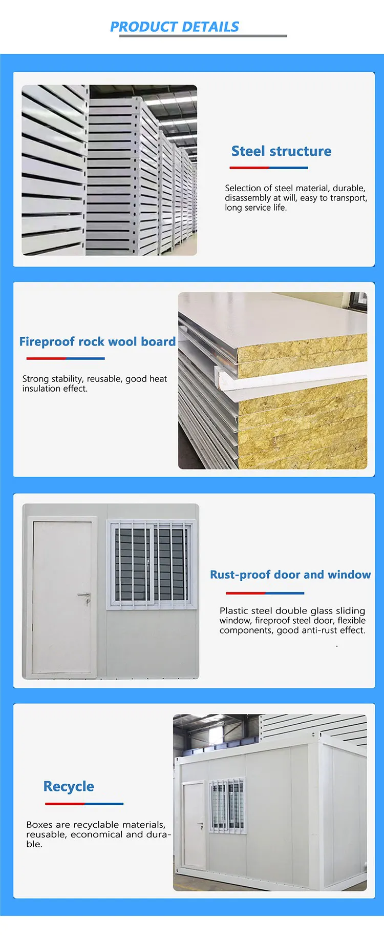 20ft Container House Prefab Container Office Prefabricated Glass Flat ...