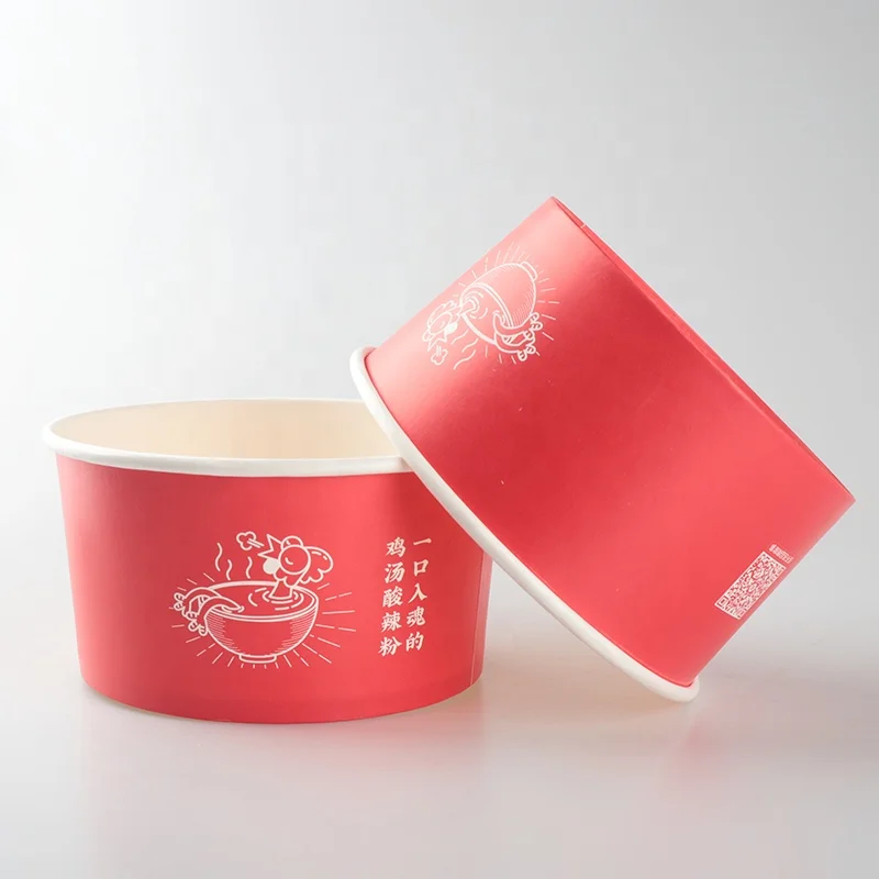 Custom Printed Disposable Hot Ramen Paper Cup Noodle Bowl Packaging ...