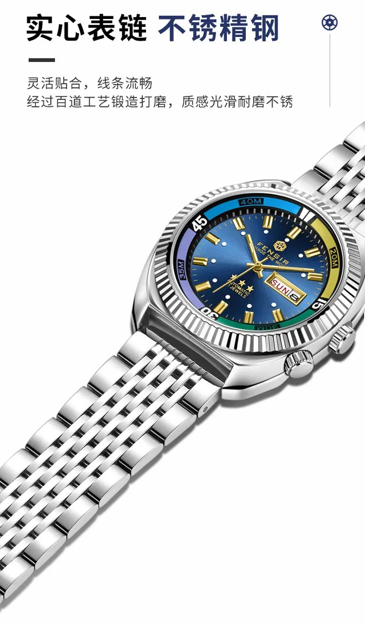 FENSIR 2053 Personalized Men's Quartz Watch - Stylish Stainless Steel ...