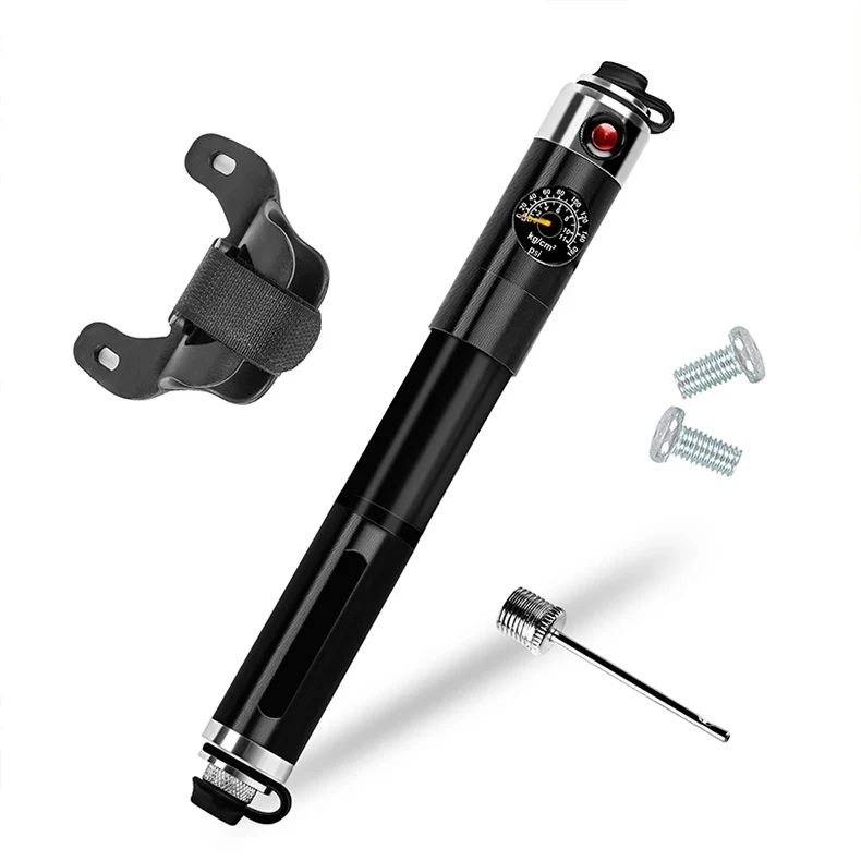 160psi Aluminium High Pressure Air Bicycle Hand Pump Gauge Cycling ...
