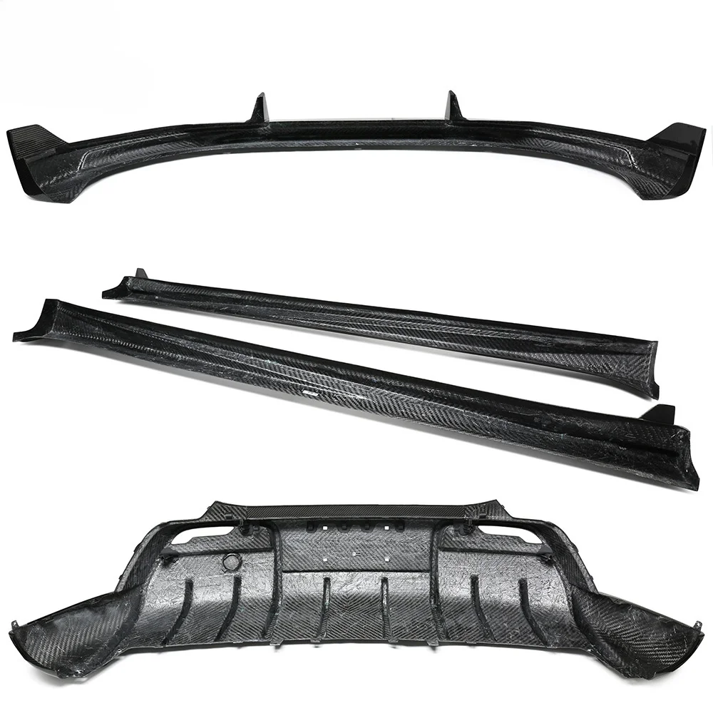 For Tesla Model Y Dry Carbon Fiber Body Kits Front Bumper Lip Rear ...