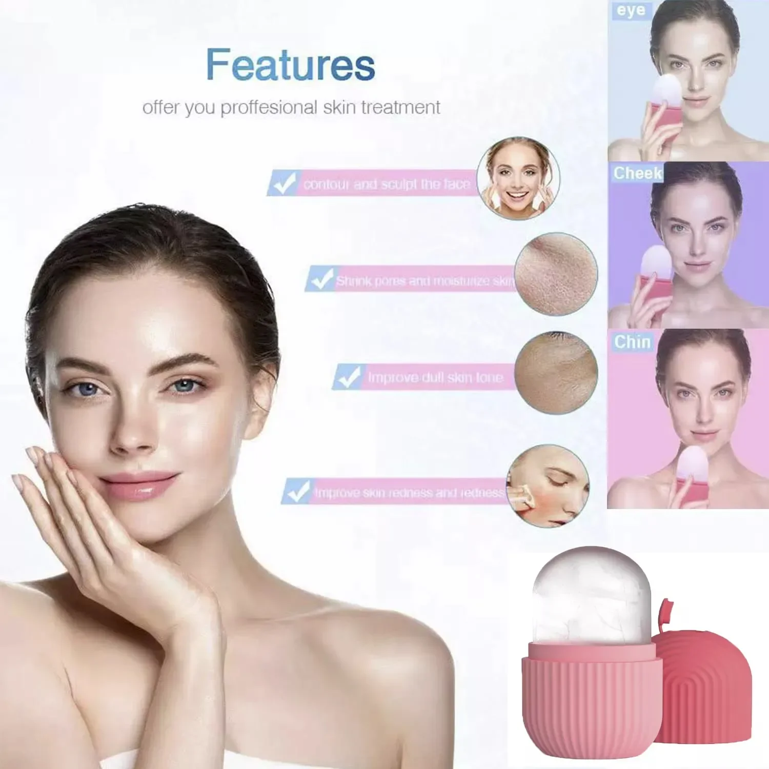 Easy To Operate Face Ice Roller Cube Skin Roller Beauty Roller Face ...