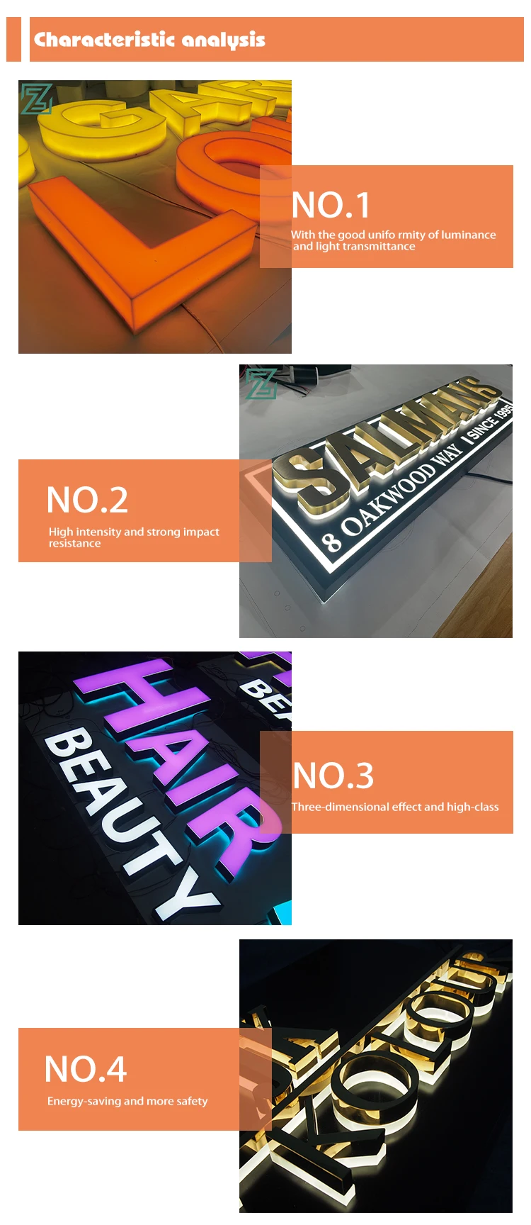 Outdoor Indoor Wall Logo Led Channel Letter Company Signage Led 3d ...