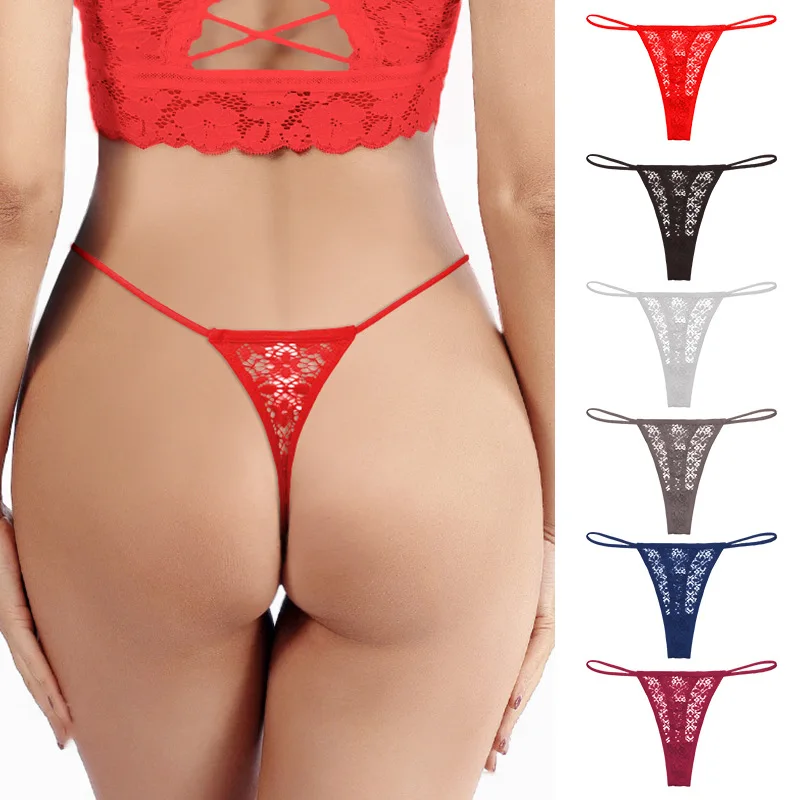 Sexy Lace Low Rise Thongs for Women - Transparent Micro G-String Panties in Multiple Colors ...