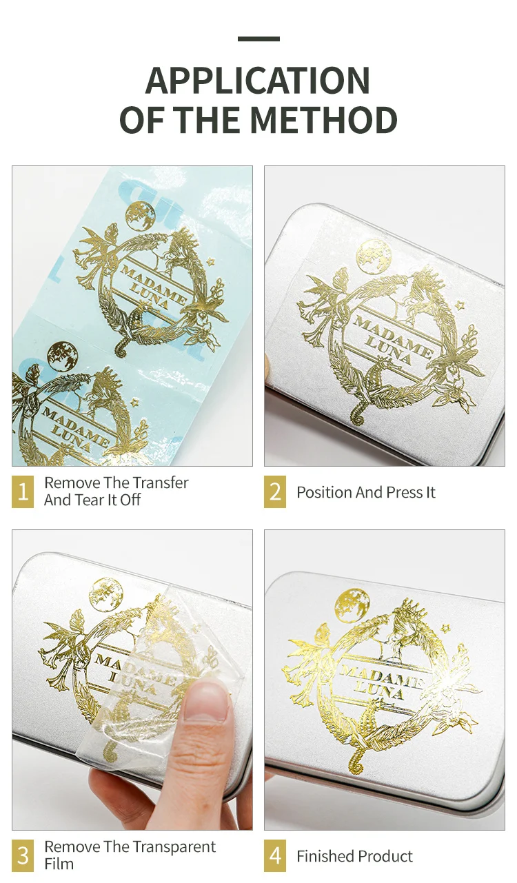 Uv Transfer Stickers Custom logo Metal Stickers Transfer Bronzing Hot ...