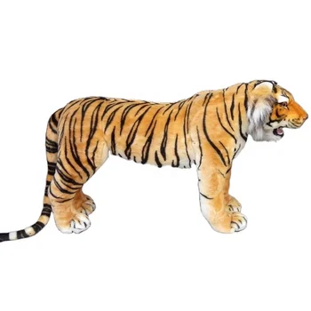 Giant Realistic Plush Tiger Lifesize Plush Standing Brown Tiger Stuffed ...