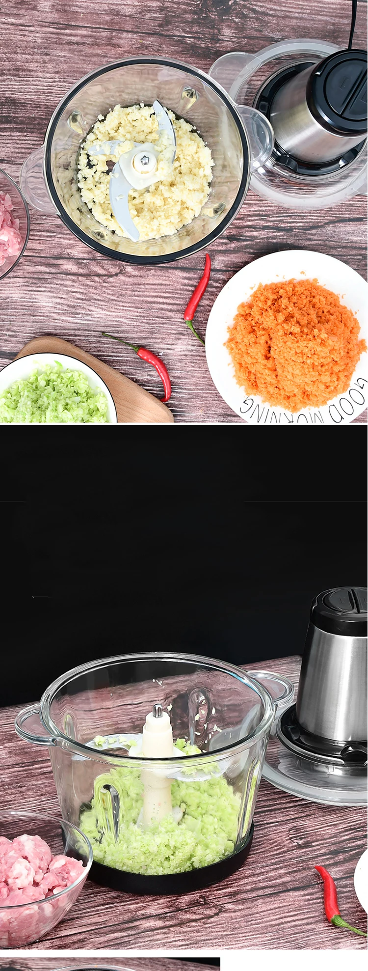 Wholesale 2L 3L 5L Home Use Meat Chopper Meat Grinder Parts Food Processor Stainless Steel ...