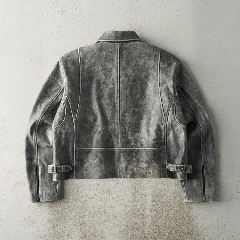 Shop Custom Vintage Discolored PU Leather Jackets for Men & Women