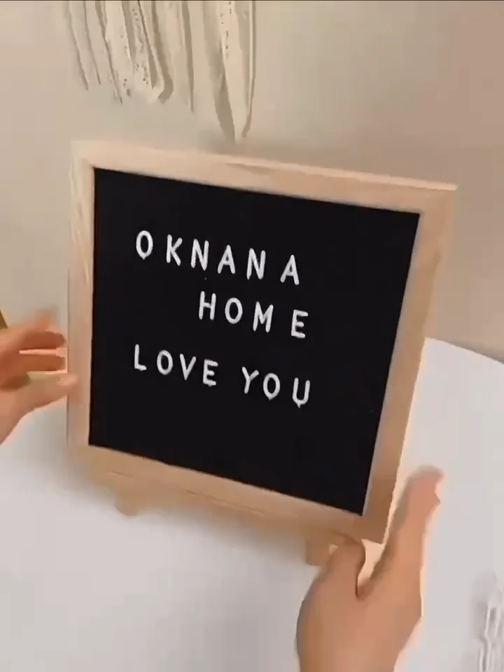 Changeable Wooden Message Board Sign Wooden Felt Board Frame With ...