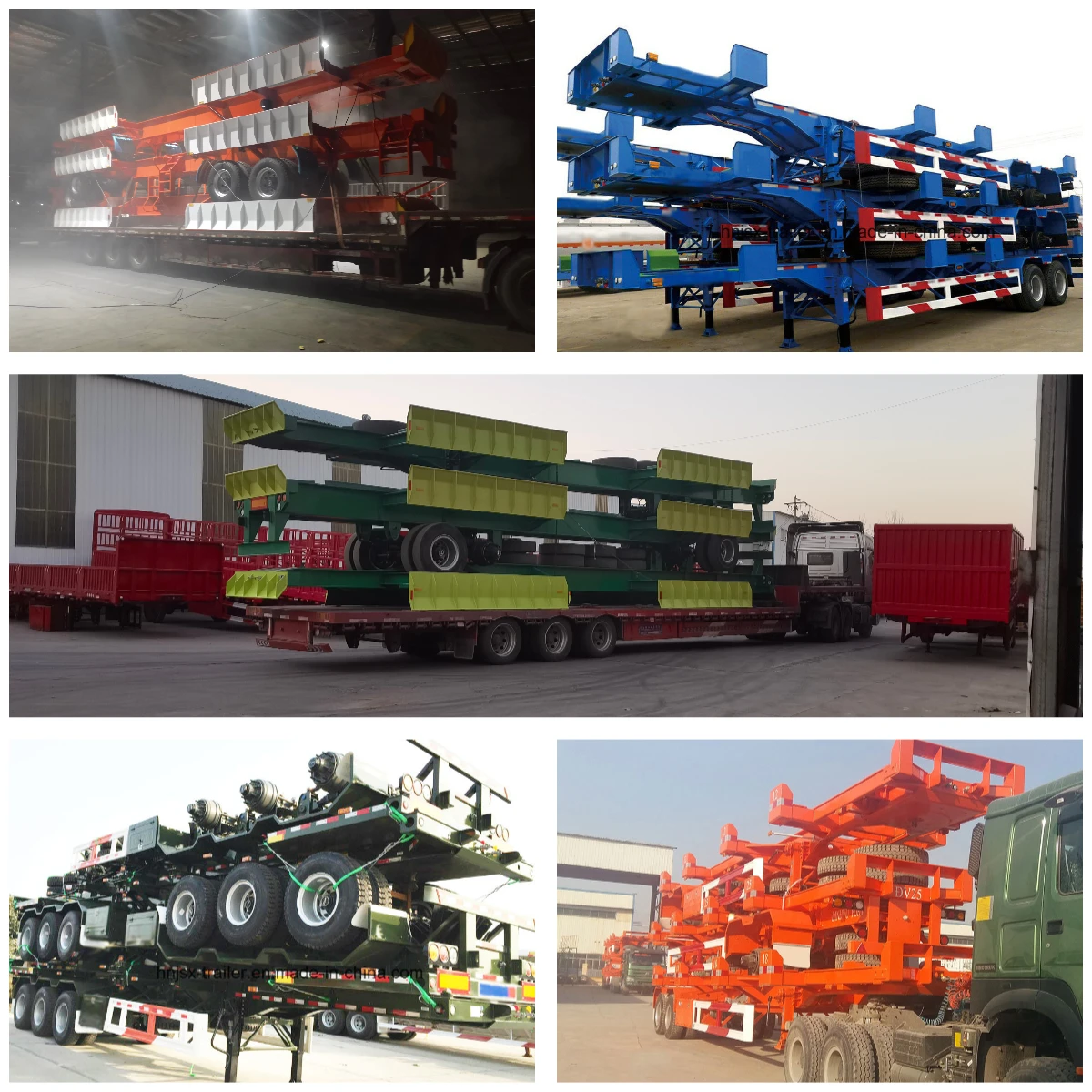 2-axle 20ft 40ft Dock Skeleton Semi-Trailer for Containers