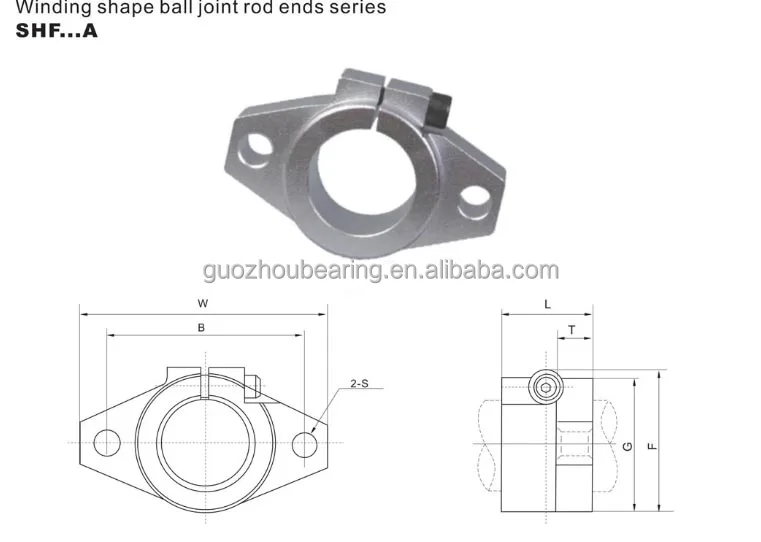 SHF Series Aluminum Linear Shaft Rod Rail CNC Machine Support Bearing ...