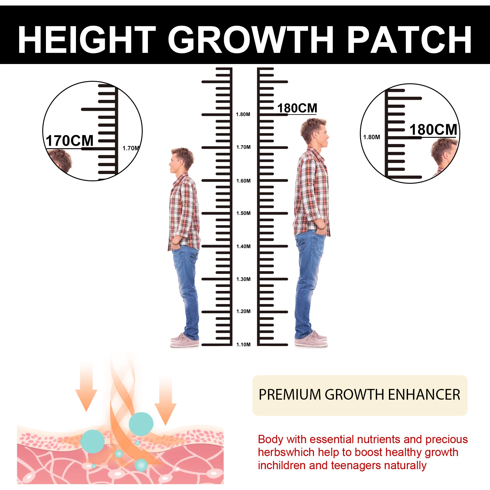Height Increase Foot Patch Conditioning Body Grow Taller Plaster ...