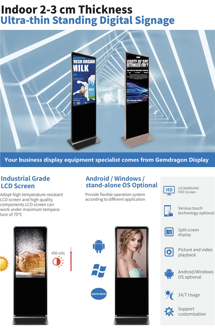 49 55 Inch Android LCD Interactive Kiosk - Digital Signage