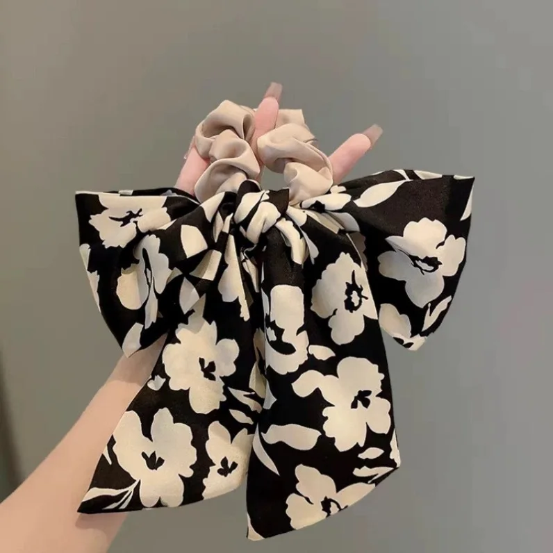 Hot Large Intestine Ring Silk Scarf Ribbon Hair Rope Fabric Printing ...