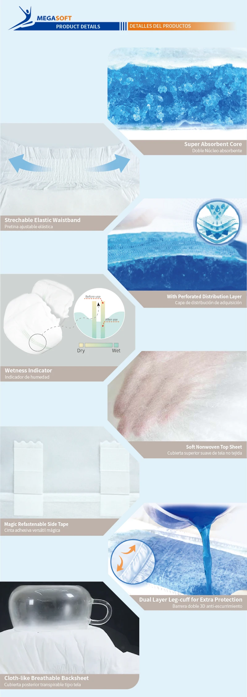 MEGASOFT Disposable Adult Diapers - Absorbent & Comfortable