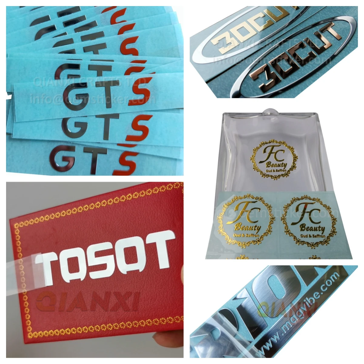 Custom Gold Metallic Decals Electroform 3d Labels Chrome Silver ...