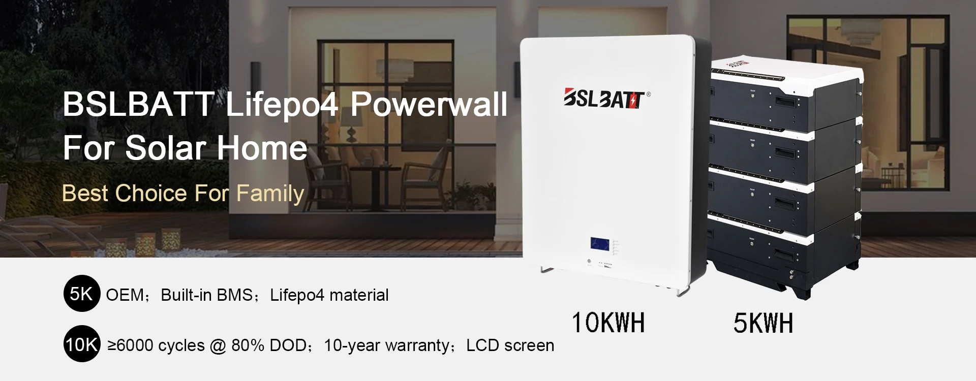 Bslbatt Powerwall Lifepo4 Battery Pack 48v 150ah 7.2kw Powerwall 48v ...