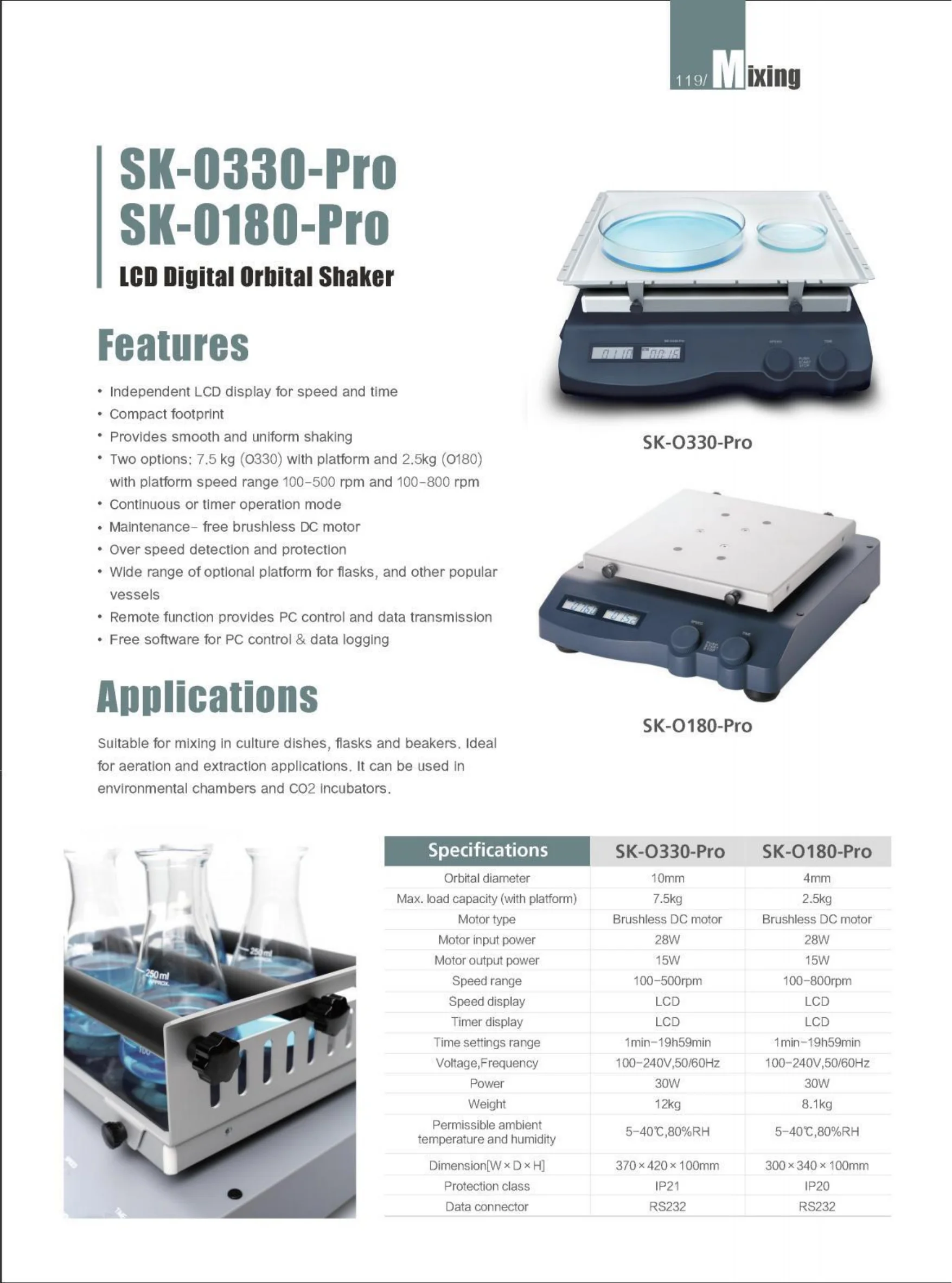 Dlab Laboratory LCD Digital Orbital Shaker Sk-o330-pro
