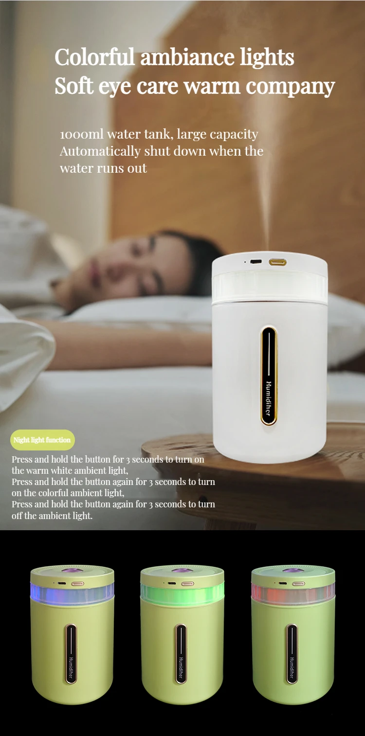 Hot Seller Oem 2024 Humificador Ultrasonic Air Humidifier Led Mini ...