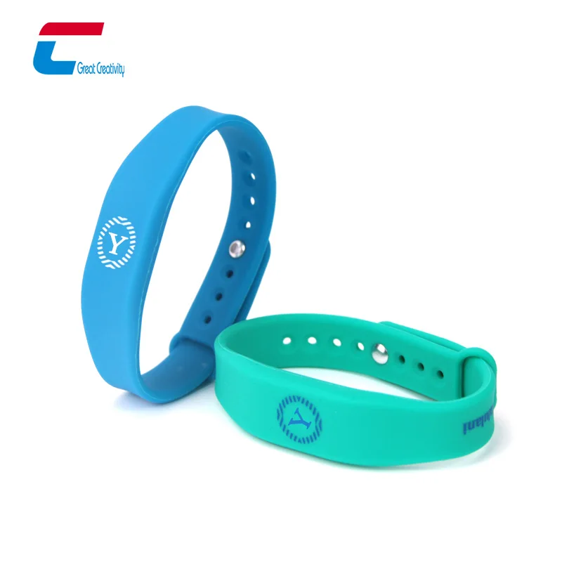 Custom 13.56mhz Waterproof Silicone Nfc Wristbands Adjustable Nfc Band ...