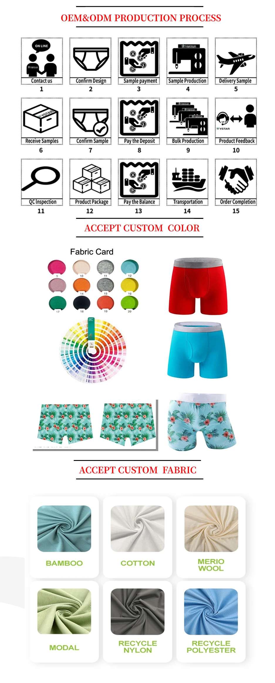 Wholesale Men's Underwear Men's Long Boxer Briefs High Waist Breathable ...