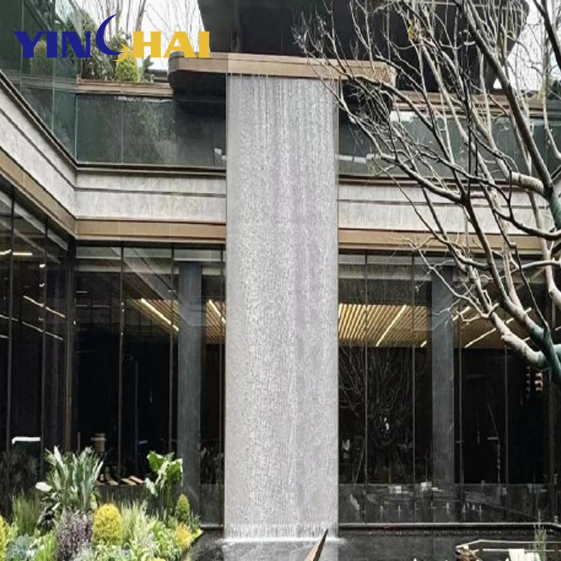 Custom Stainless steel mesh waterfall wall water curtain wall large ...