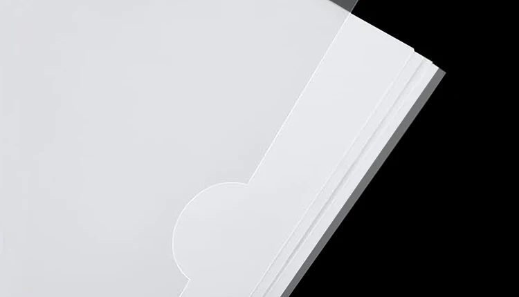 Foska L-Type File Folders - Clear, High Quality PP Plastic