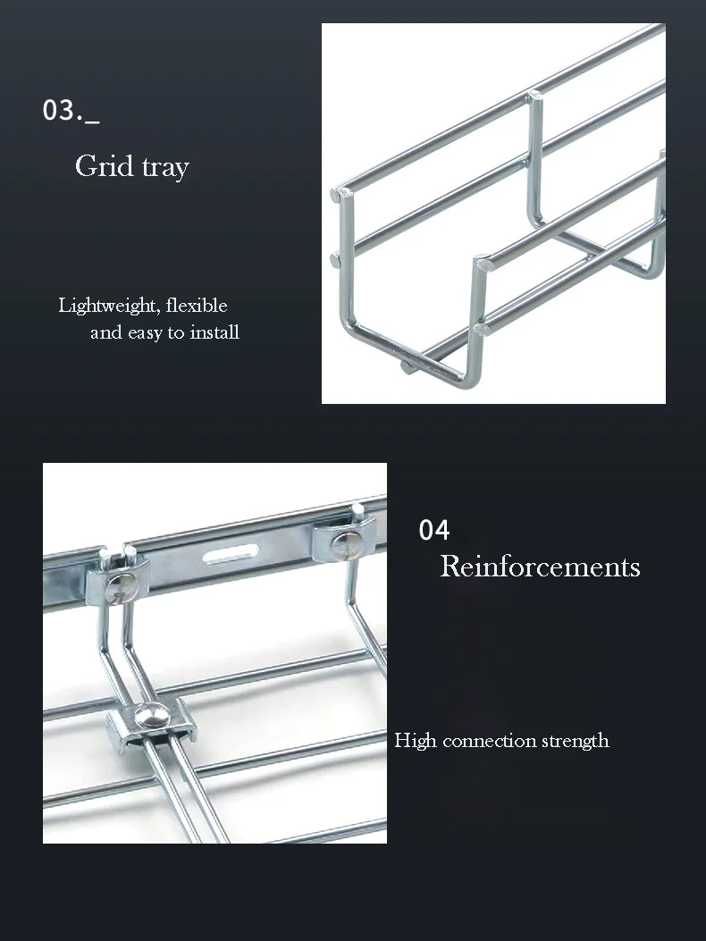 wire mesh floor 316ss floor stand for 50mm width wire mesh cable tray ...