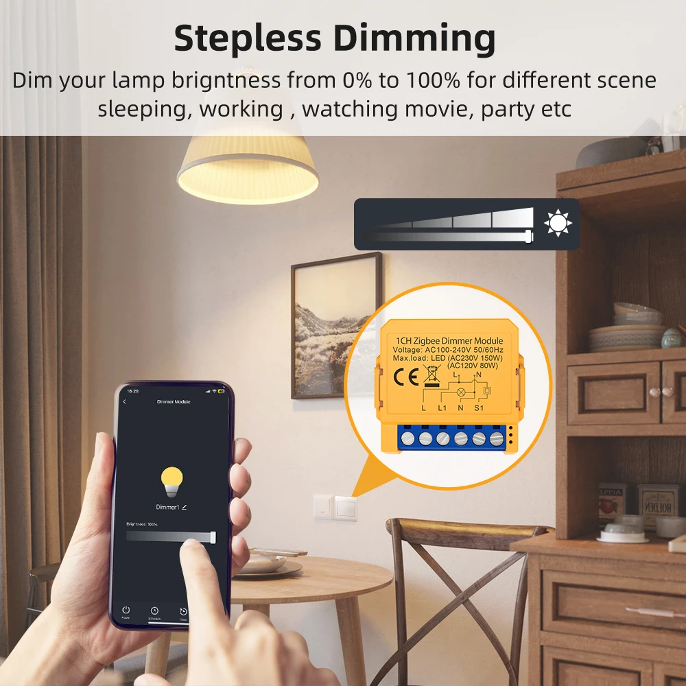 AVATTO Mini Size DIY Switch Dimmer for Smart Home Control