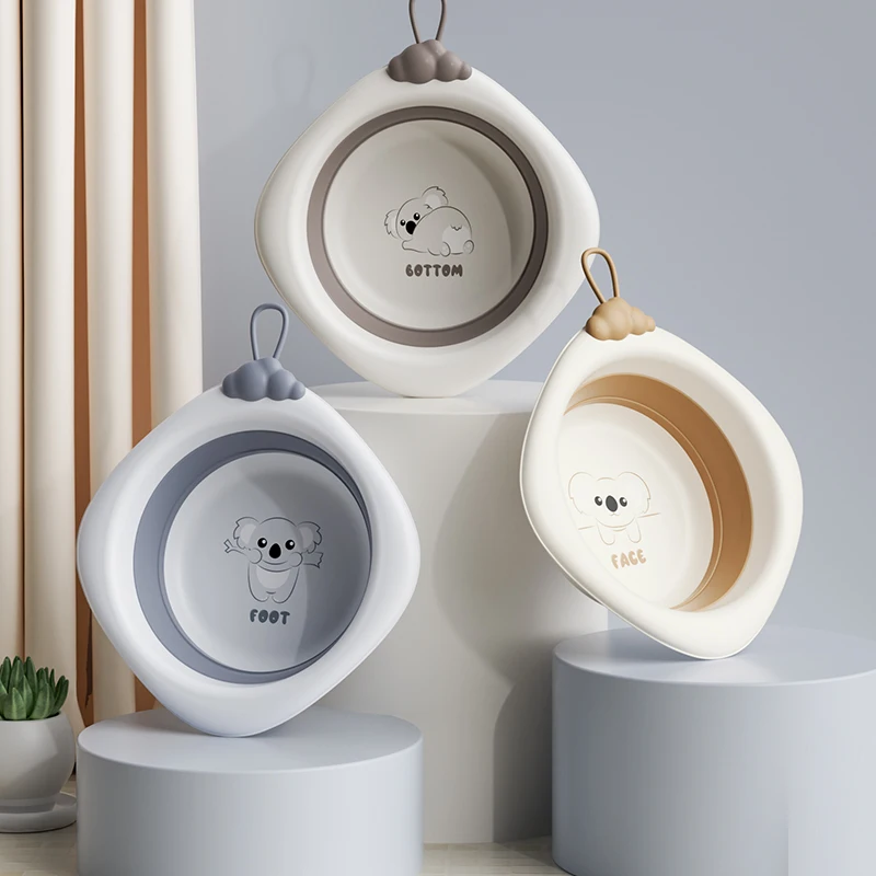 Portable Tpe Baby Folding Basin Collapsible Thicken Tourism Wash Water ...