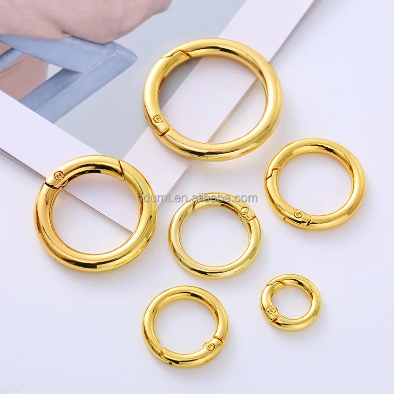 Round Shape Metal Spring Hook Custom Metal Silver Split Ring Keychain ...