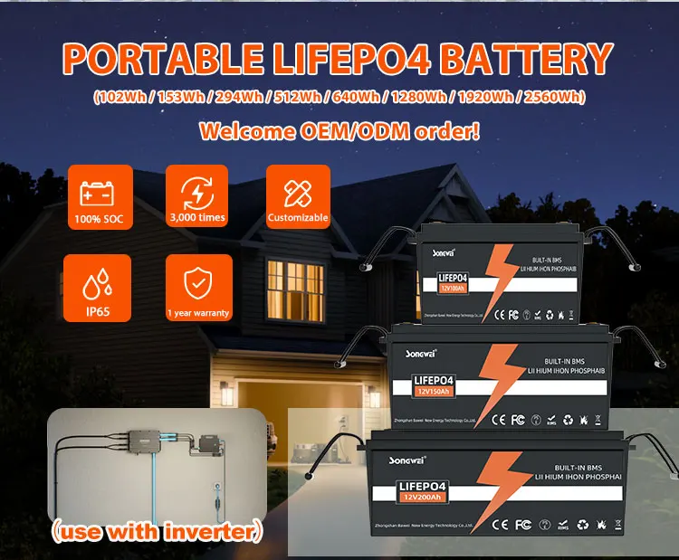 deep cycle smart lifepo4 batteries bms waterproof 12v 200ah lithium ...
