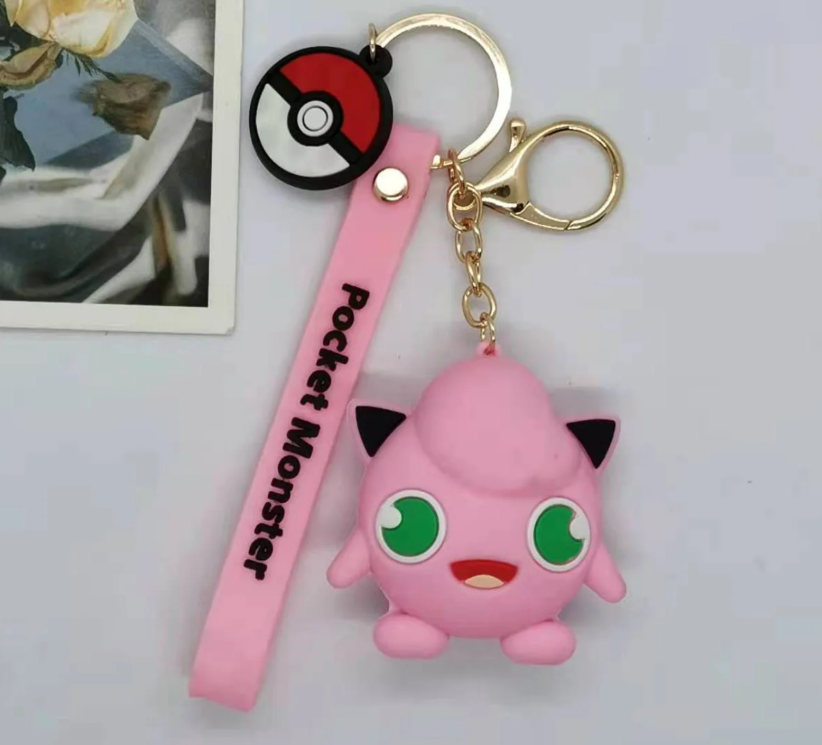 Wholesale Pokemones Keychain Rubber Key ChainsPika-chu Squirtle Turtle ...