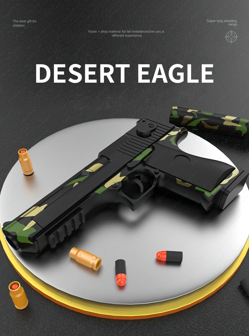 Outdoor Indoor Manual Loading Airsoft Bullet Pistol Gun Toy Desert ...