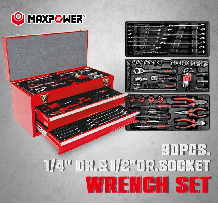 Maxpower 90pcs Socket Wrench Set - Ideal for Household Repairs