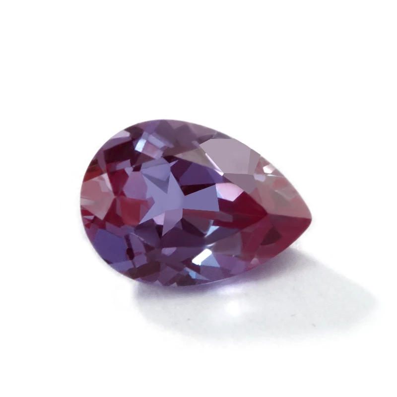 Stasrgem Green Purple Alexandrite Change Stone Pear Shape Lab Grown ...