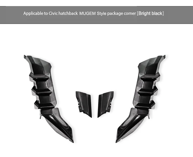 Car Hatchback Body Kit - Modified Rear Diffuser Fins for Honda Civic