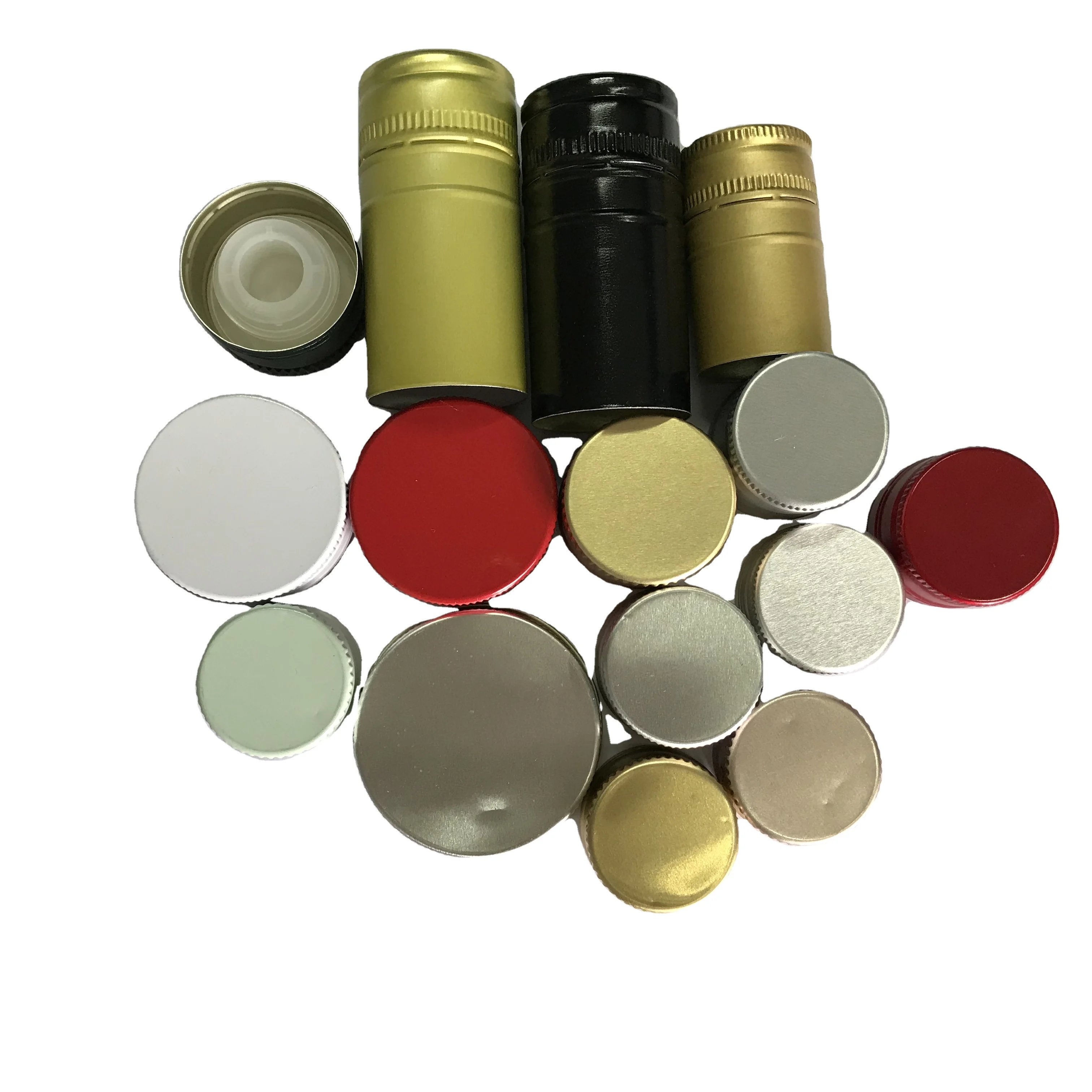 Custom Logo Ropp Aluminum Screw Bottle Cap Metal Pilfer Proof Twist Off ...