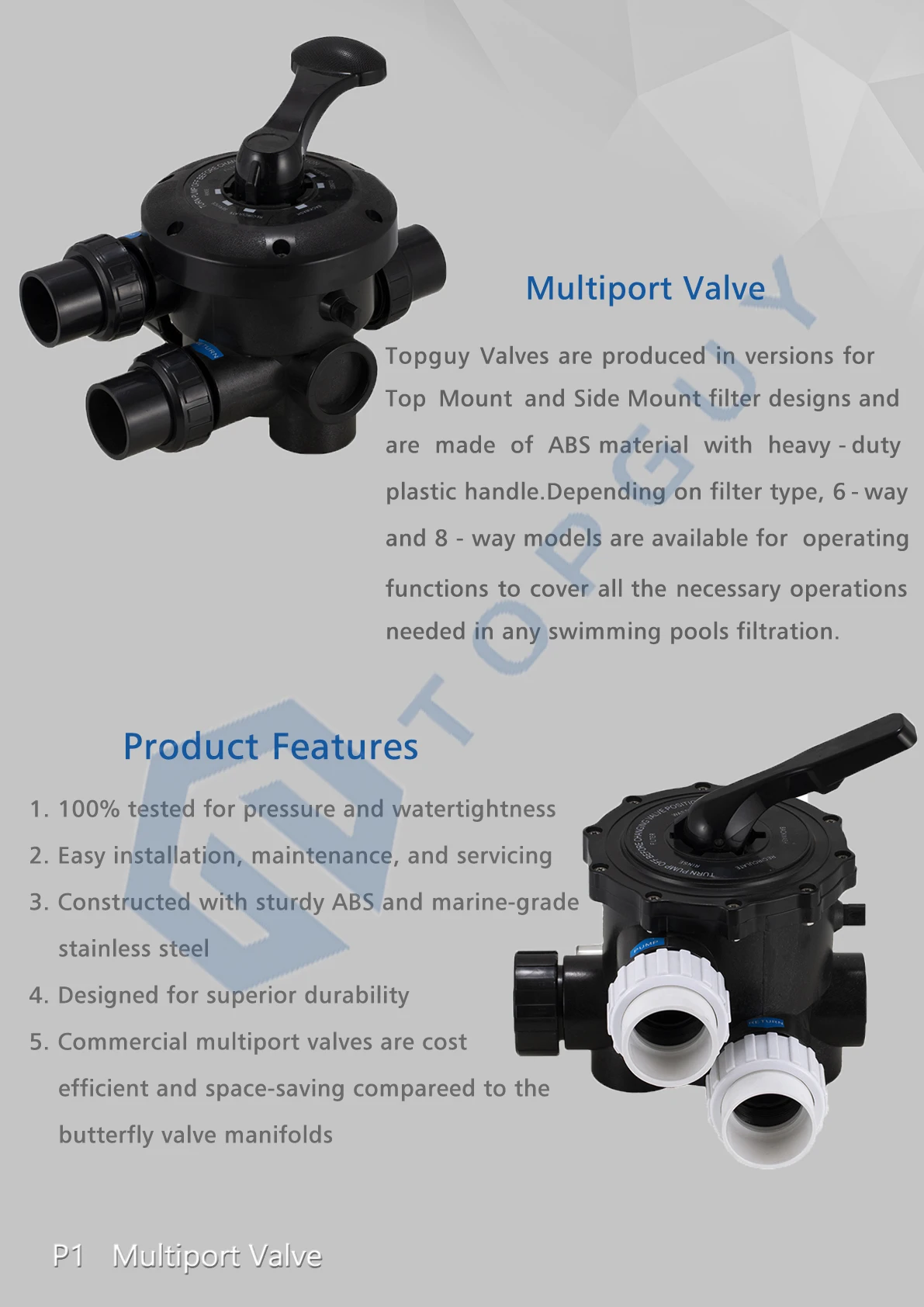Multi Function Sand Filter Valve Multiport Valve Top/Side Mount ...
