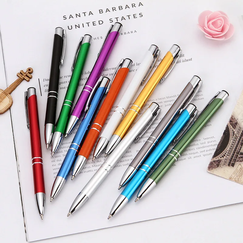 Customized Logo Metallic Aluminum Ballpoint Pen Engraving Personalized Gift Metal Ball Pen ...