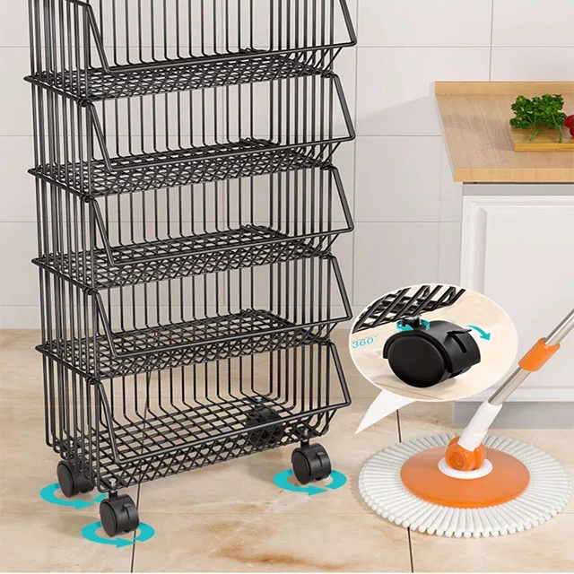 Metal Organizer Cart Rotating Kitchen Cart with Wheels| Alibaba.com