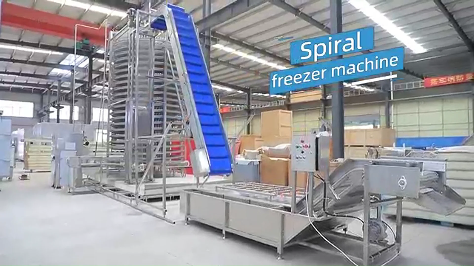 Xdx Stainless Steel Spiral Conveyor Spiral Freezer For Dumpling Quick ...