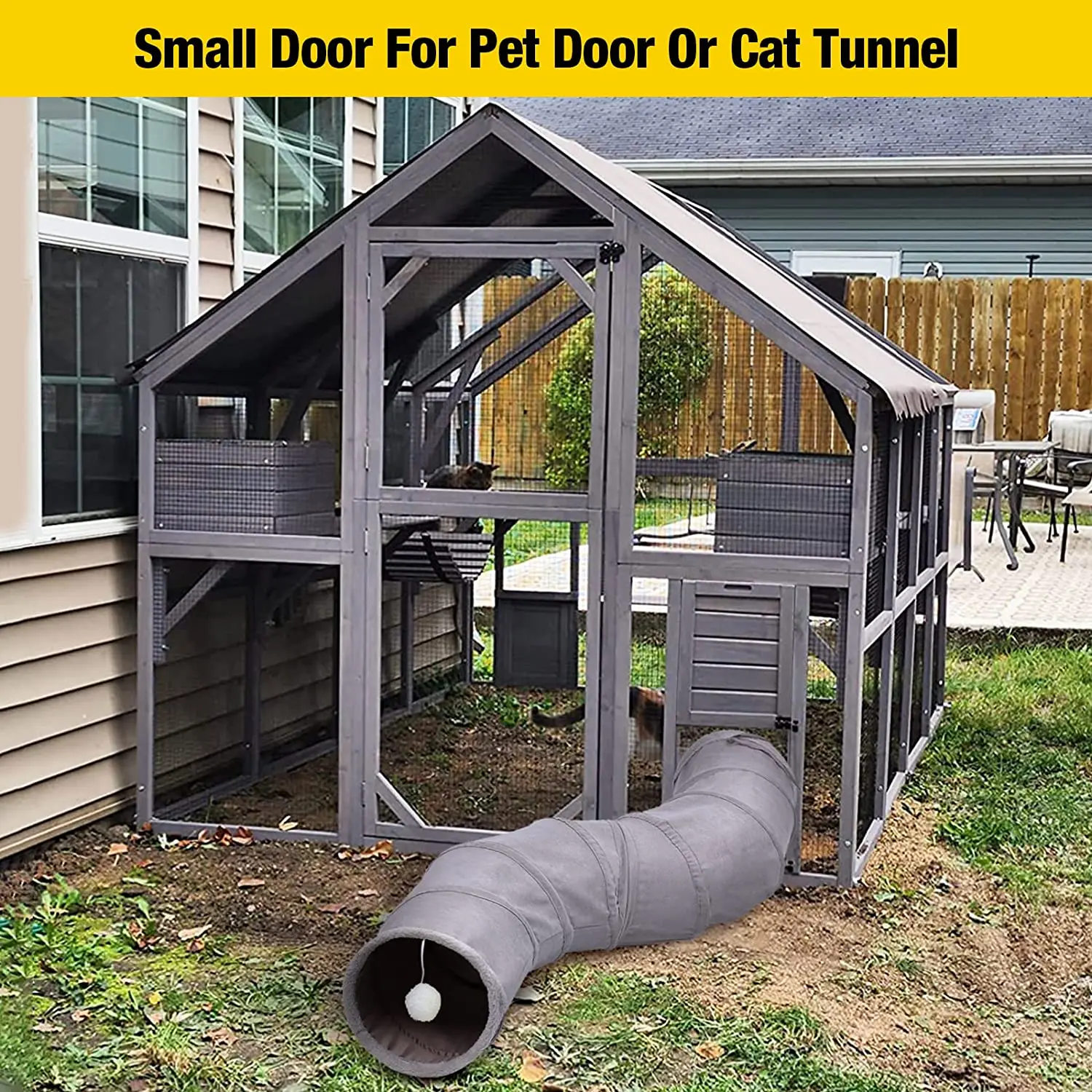 Chilochilo 110inch Catio - Outdoor Cat Enclosure for Multiple Cats