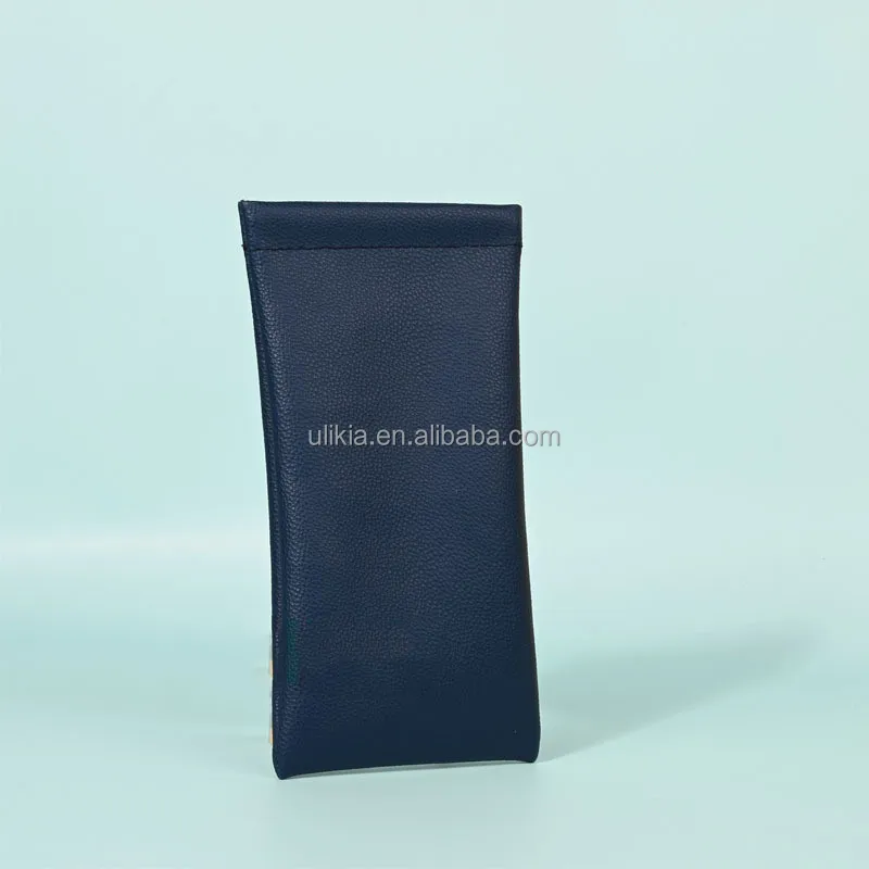 Customized Leather Sunglasses Case Squeeze Top Soft Glasses Pouch ...
