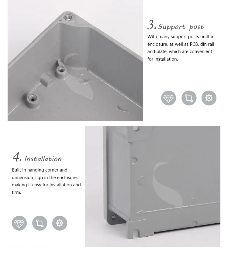 Aluminum Junction Box Ip66 Waterproof Enclosure Ip66 Weatherproof Box ...