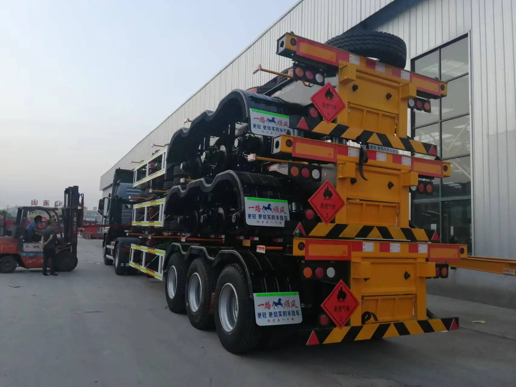 40ft Skeletal Tandem Interlink Semi Trailer 6 Axles Superlink Semi ...